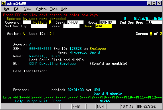 NSM Maintenance System Functional Specifications